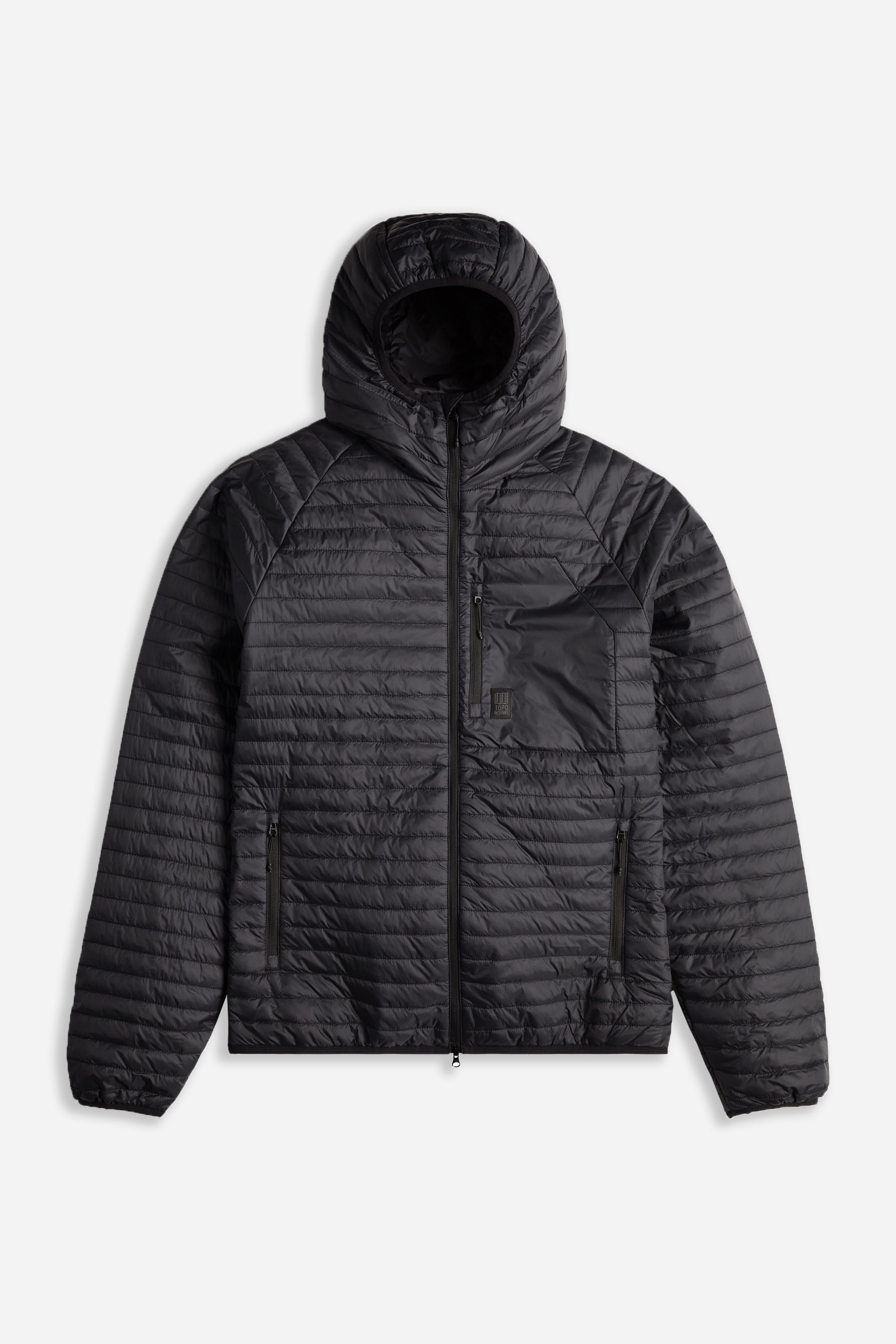 Global Puffer Hoodie Mens Black